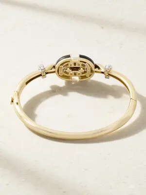 David Webb 18-karat Gold, Platinum, Diamond, And Enamel Bracelet