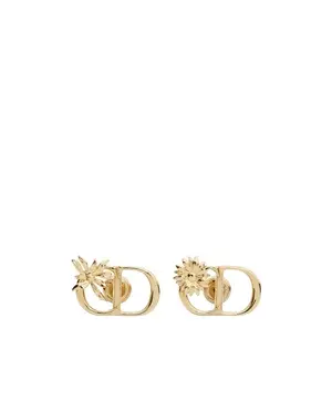 Dior Cd Multi Flowers Stud Earrings - Yellow