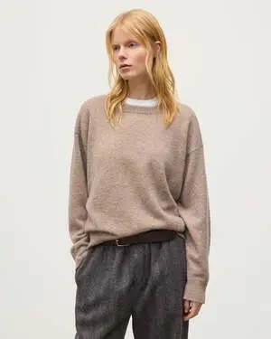 Johnstons Of Elgin Boyce Brushed Cashmere-silk Crew Neck Jumper