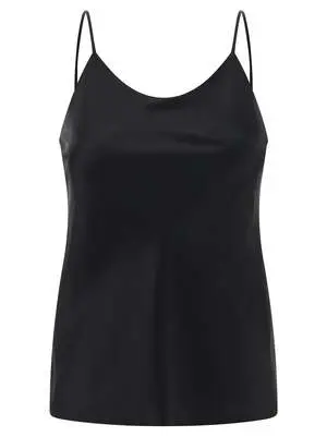 Max Mara Ontano Silk Satin Top - Black