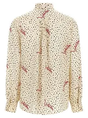 Valentino Garavani Printed Silk Shirt With Lavalliere Collar - Multicolor