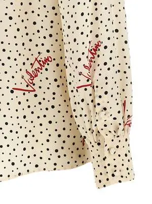 Valentino Garavani Printed Silk Shirt With Lavalliere Collar - Multicolor