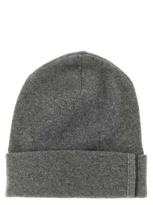 Brunello Cucinelli Cashmere Beanie With Monile Detail - Gray