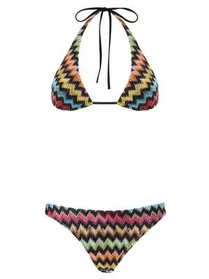 Missoni Lamé Viscose Bikini With Micro Zigzag Pattern - Multicolor