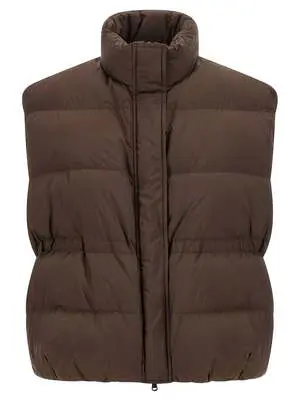 Brunello Cucinelli BRUNELLO CUCINELLI Quilted Puffer Vest With Monile Detail Brown