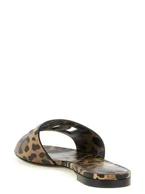 Dolce & Gabbana Bianca Rubber Slides - Brown