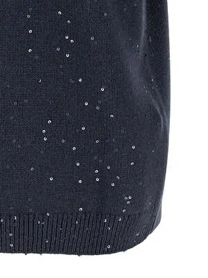 Brunello Cucinelli Diamante Cashmere And Silk Sequin Embellished Sweater