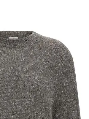 Brunello Cucinelli Mohair And Alpaca Blend Sweater With Sequins - Gray