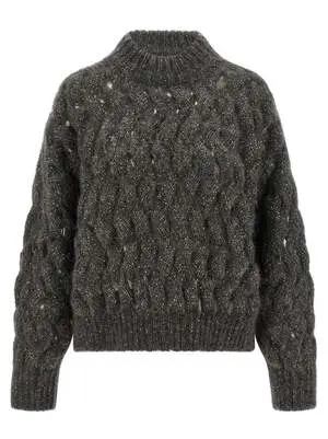 Brunello Cucinelli Mohair Blend High Neck Sweater