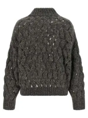 Brunello Cucinelli Mohair Blend High Neck Sweater