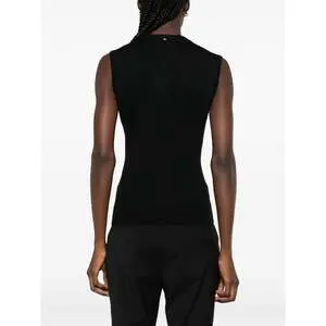 Sportmax Knitted Crystal-fringe Sleeveless Top