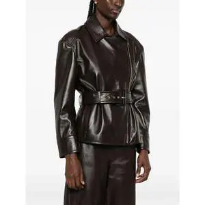 Max Mara Belted Leather Jacket
