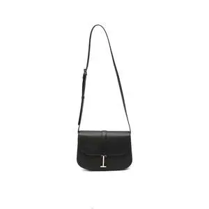 TOM FORD Leather Grained Shoulder Bag With T-clasp - Black