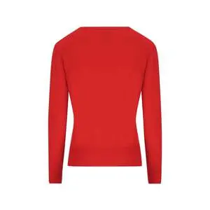 Miu Miu Fine Knit V-neck Long Sleeve Sweatshirt