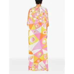 Emilio Pucci Geometric Print Halter Neck Silk Dress