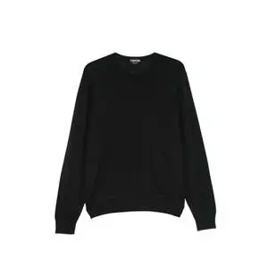 TOM FORD Fine Knit Crew Neck Wool Jumper - Black