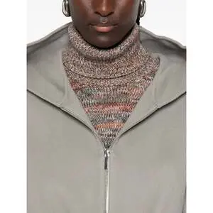 Max Mara Grey Wool Hooded Zip-up Jacket