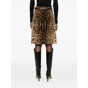 Max Mara Leopard Print A-line Skirt