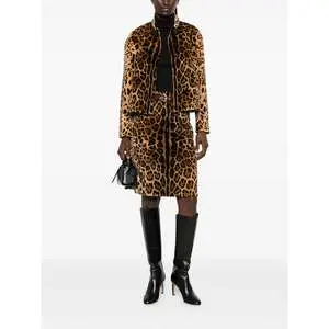 Max Mara Leopard Print A-line Skirt