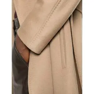 Max Mara Single Breasted Coat With Detachable Belt - Cream