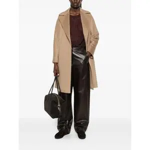 Max Mara Single Breasted Coat With Detachable Belt - Cream