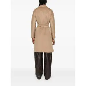 Max Mara Single Breasted Coat With Detachable Belt - Cream