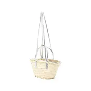 Jacquemus Woven Raffia Tote Bag With Leather Trim