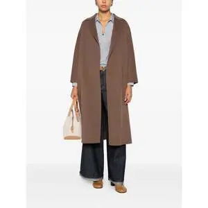 Max Mara Single-breasted Belted Coat - Brown