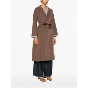 Max Mara Single-breasted Belted Coat - Brown