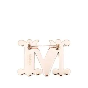 Max Mara Crystal Embellished M Brooch