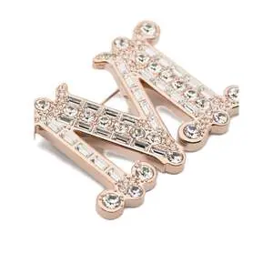 Max Mara Crystal Embellished M Brooch