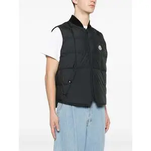 Moncler Padded Zip-up Gilet With Logo Patch