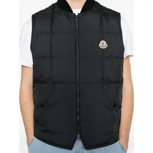 Moncler Padded Zip-up Gilet With Logo Patch