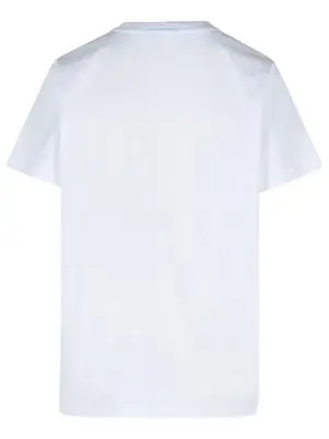 GANNI Leopard Print Cotton T-shirt - White