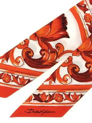 Dolce & Gabbana Maiolica Print Silk Twill Bandeau