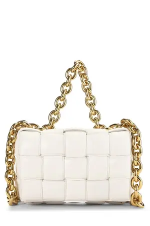 Bottega Veneta Maxi Intrecciato Padded Chain Cassette - White