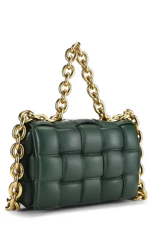 Bottega Veneta Maxi Intrecciato Padded Chain Cassette Shoulder Bag - Green