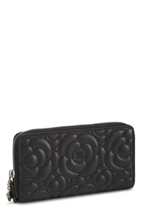 Chanel Embossed Camellia Wallet