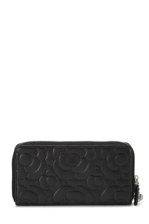Chanel Embossed Camellia Wallet
