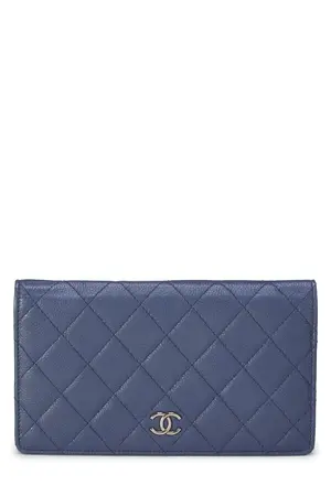 Chanel Quilted Lambskin Classic Long Yen Wallet - Blue