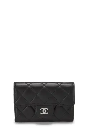 Chanel Lambskin Classic Flap Card Holder - Black
