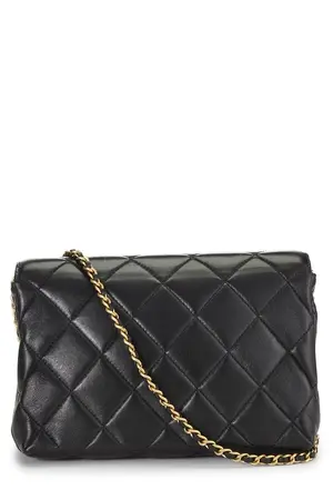Chanel Quilted Lambskin Pearl Logo Flap Bag