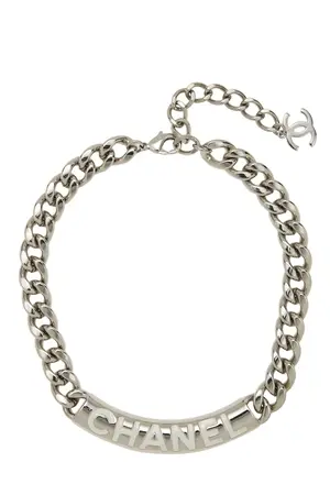 Chanel Logo Chain Necklace - Silver