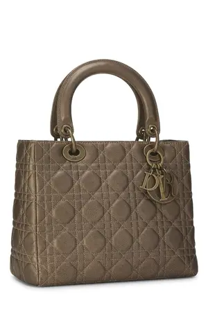 Dior Cannage Quilted Lambskin Lady Bag - Brown