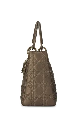 Dior Cannage Quilted Lambskin Lady Bag - Brown