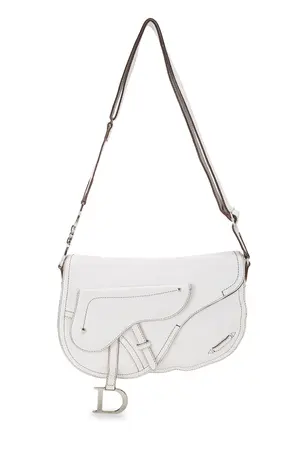 Dior Calfskin Saddle Messenger - White