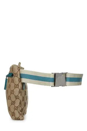 Gucci Original Gg Monogram Double Pocket Waist Pouch - Blue