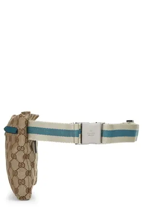Gucci Original Gg Web Double Pocket Waist Pouch - Blue
