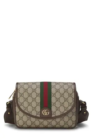 Gucci Gg Supreme Ophidia Shoulder Bag - Brown