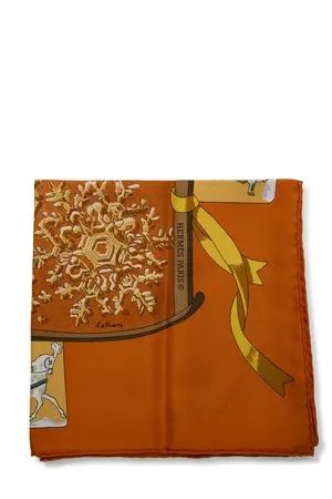Hermès Multicolor 'neige D'antan' Silk Scarf 90